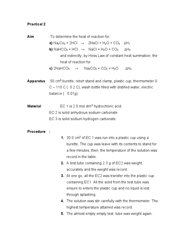 Practical 2 | PDF | Enthalpy | Combustion