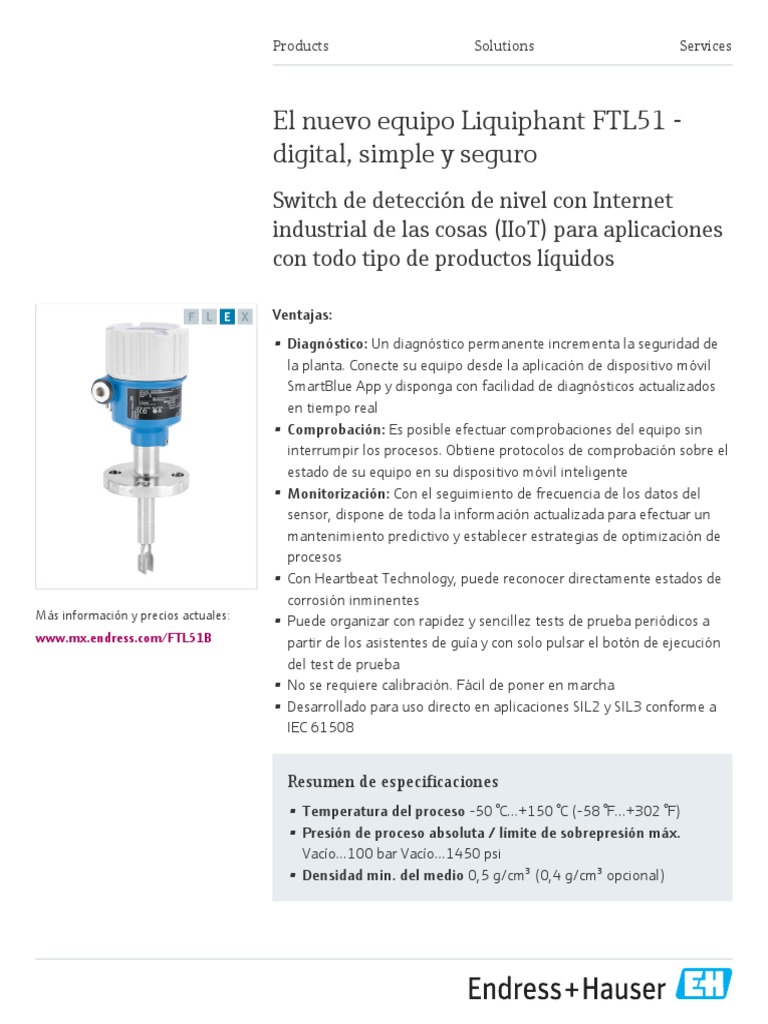 Endress-Hauser Liquiphant FTL51B ES | PDF | Software de la aplicacion
