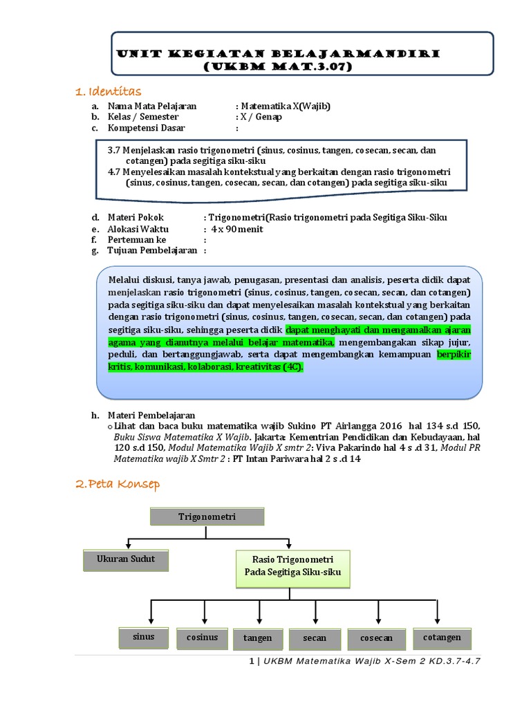 UKBM.4 (MTK WAJIB) (8) Kls X | PDF