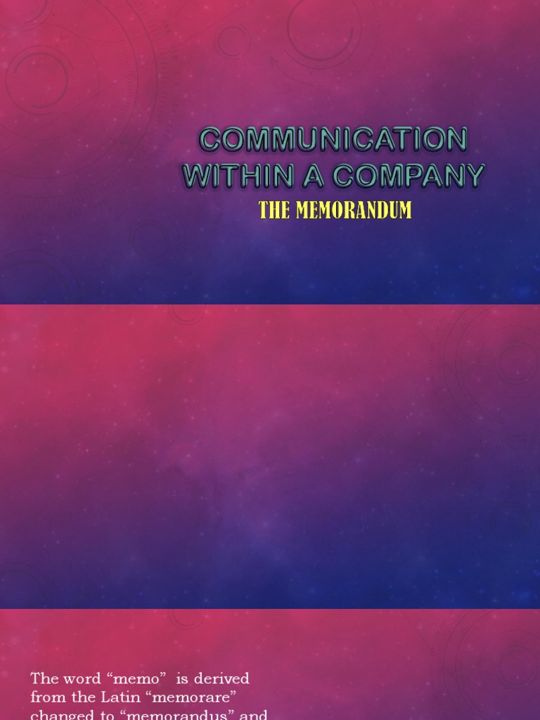 Communication Within A Company | PDF | Memorandum