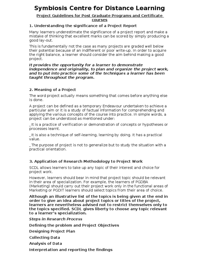 SCDL Project Guidelines | PDF | Operations Management | Learning