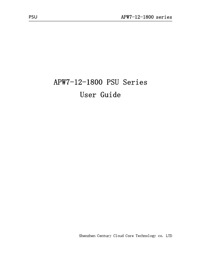 APW7 Manual | PDF | Power Supply | Electromagnetic Interference