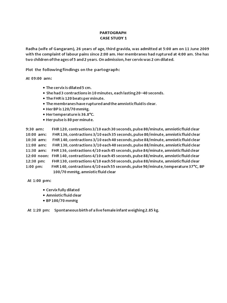 Partograph Case Study | PDF | Childbirth | Human Pregnancy