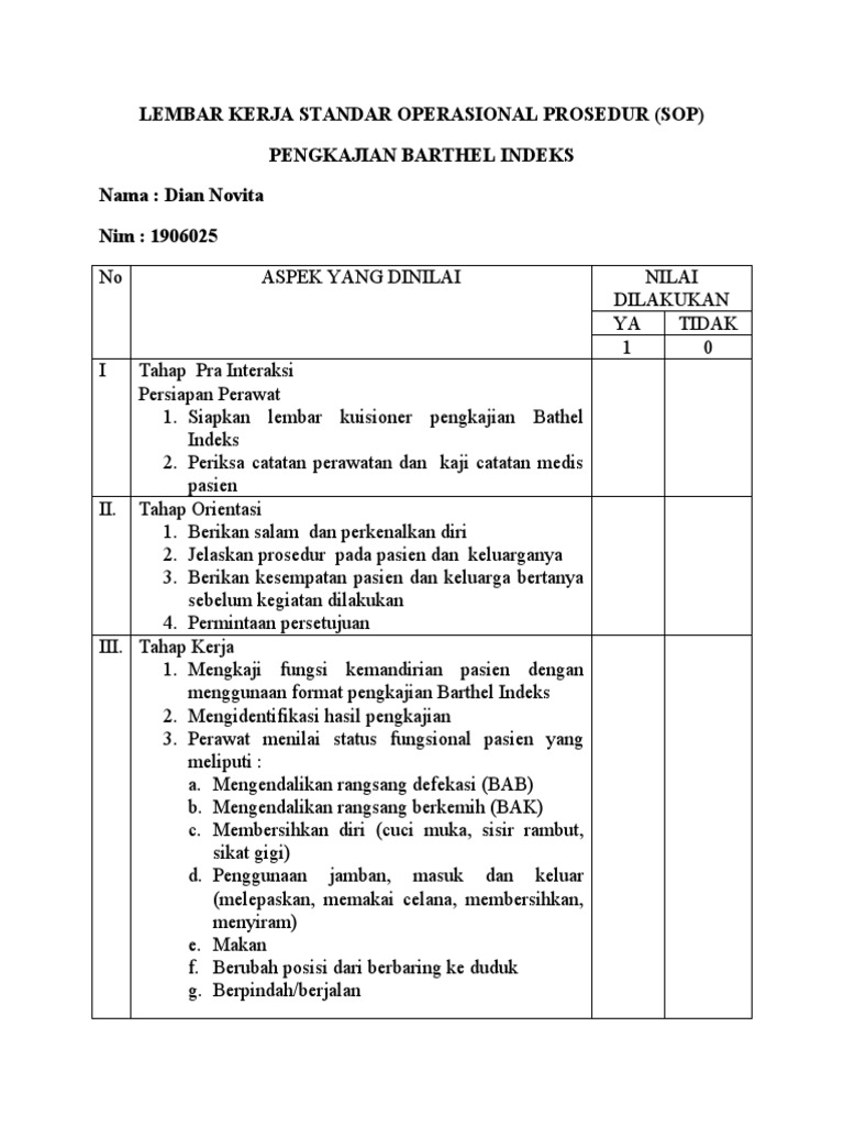 Lembar Kerja Standar Operasional Prosedur | PDF