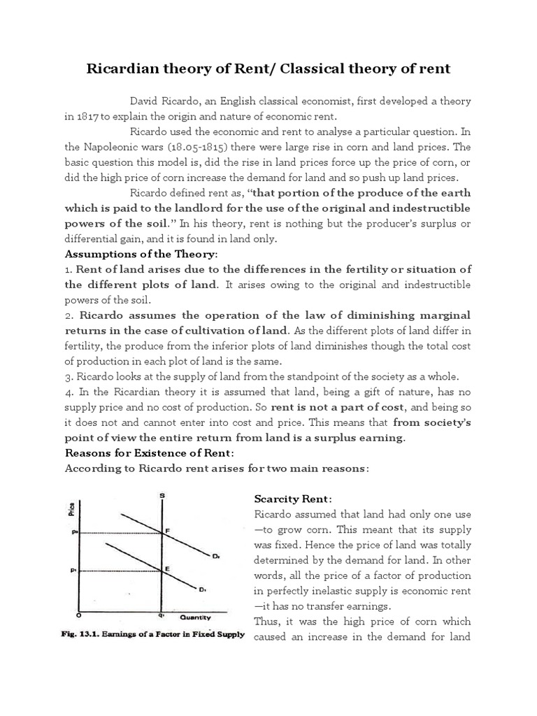 Ricardian Theory of Rent | PDF | Demand | Elasticity (Economics)