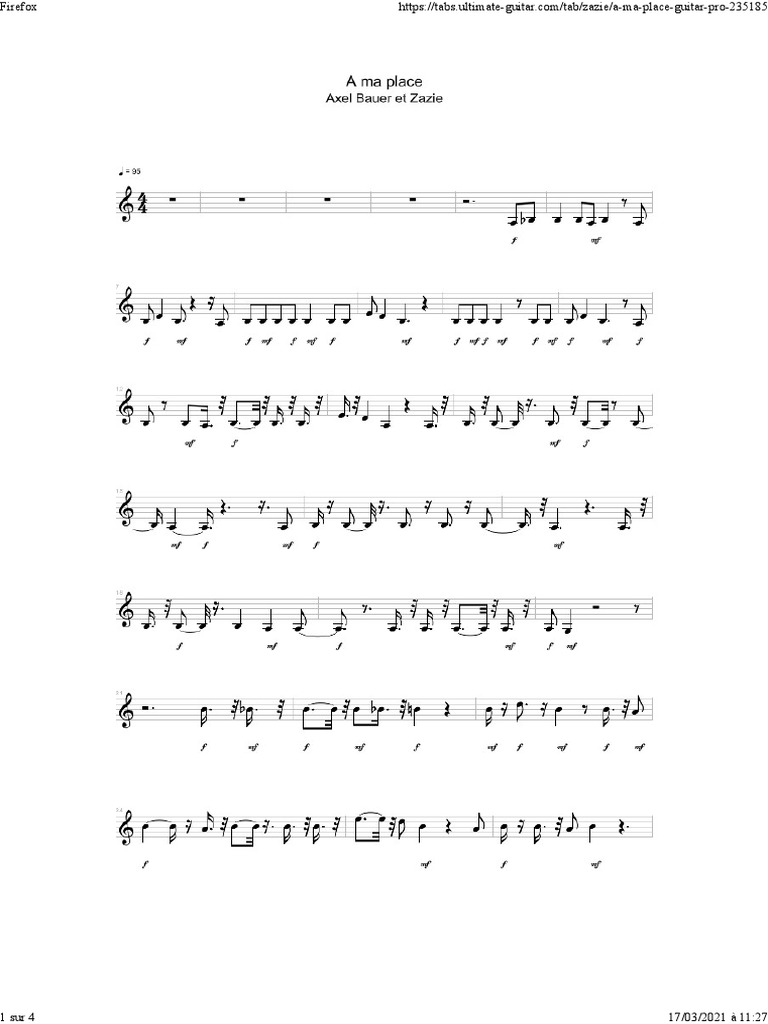 A Ma Place - Chant | PDF