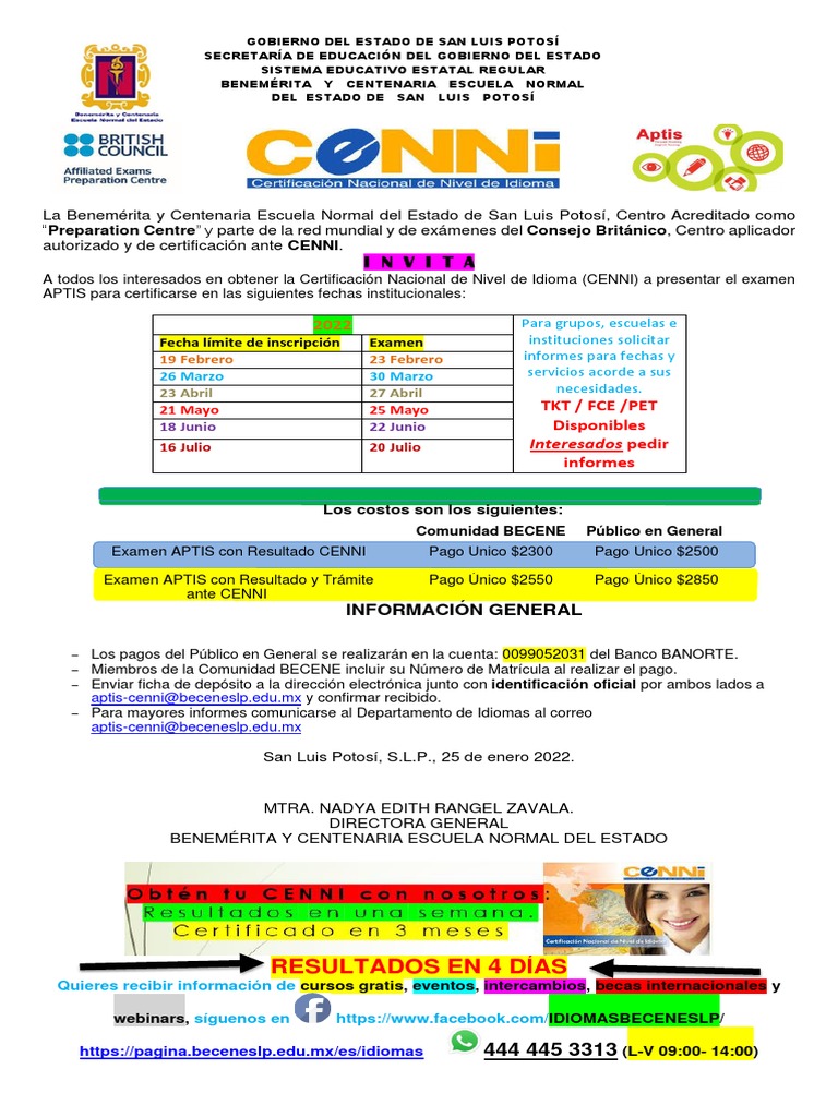 Cuándo es la convocatoria para el programa CENNI SEP