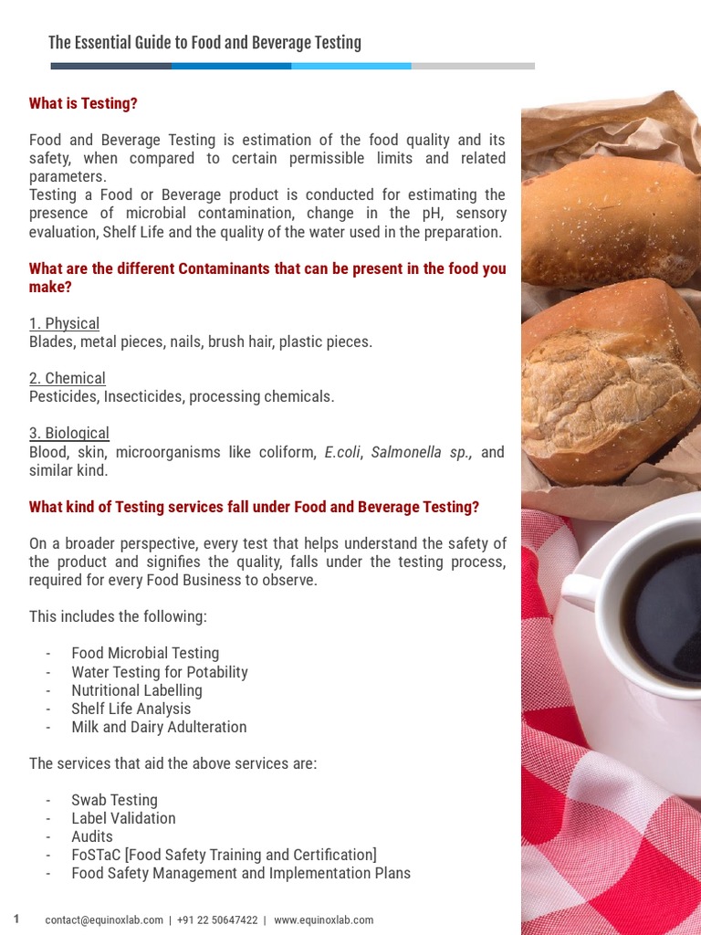 The Essential Guide To Food Testing | PDF | Foods | Food Safety
