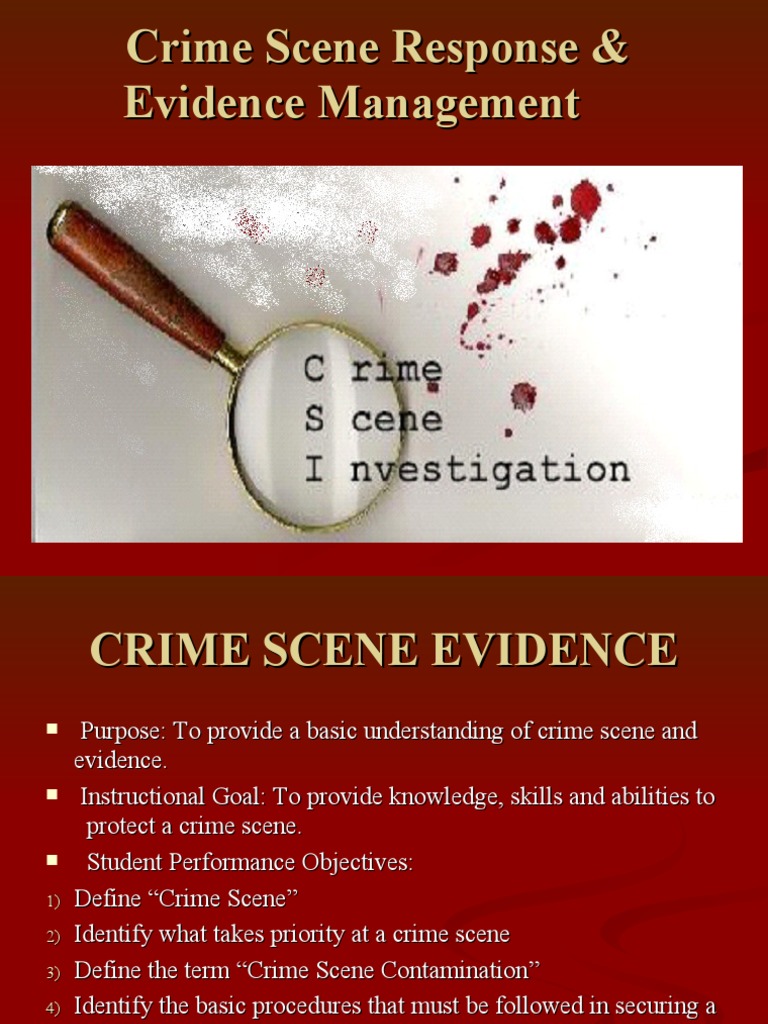Crime Scene Management and Evidence Handling | PDF | Crime Scene ...