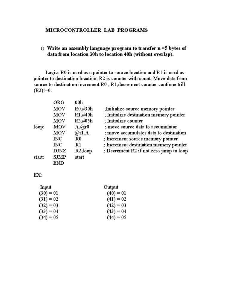 Micro Lab Pdf Pointer Computer Programming Binary Coded Decimal
