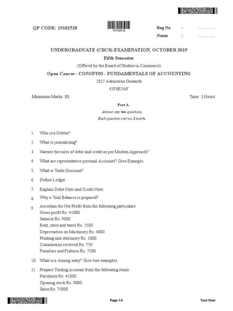 Fundamentals of Accounting 2019 | PDF | Debits And Credits | Business