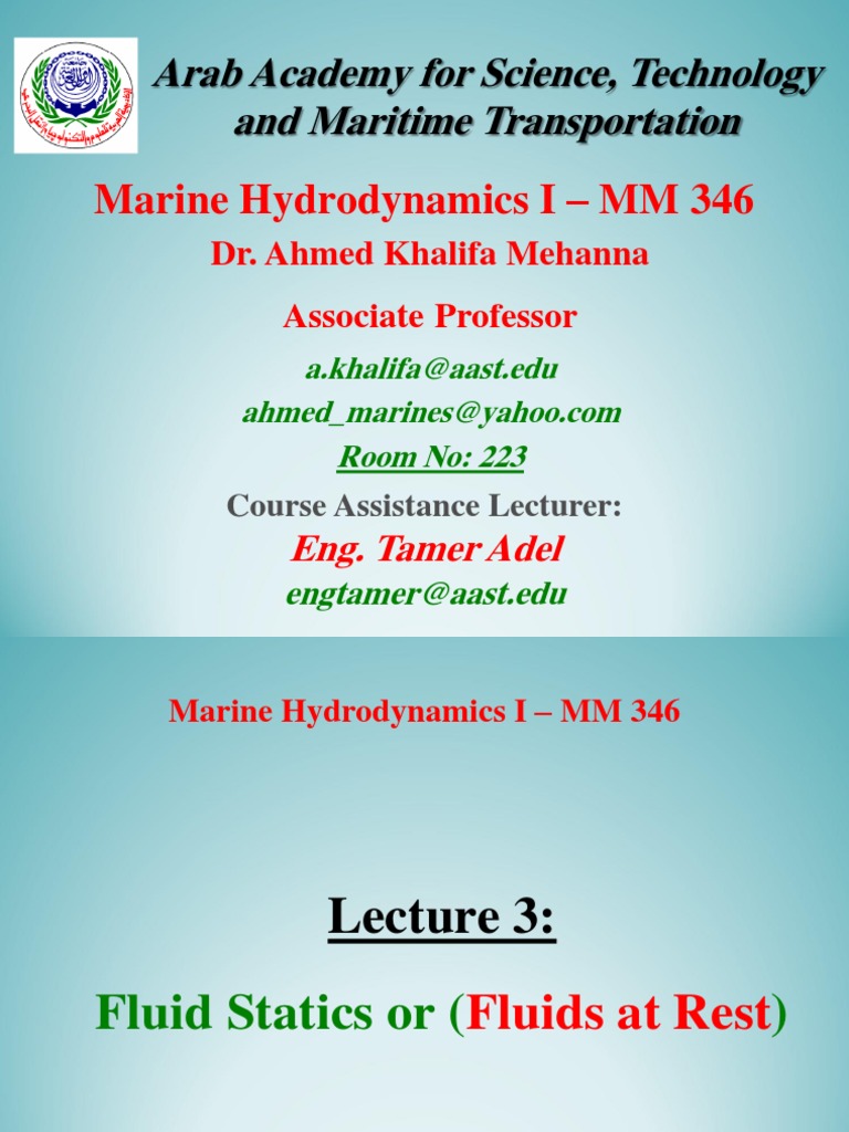 Lecture 3 Marine Hydrodynamics I - Fluid Statics - Part 2 | PDF ...