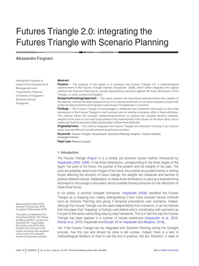 Futures Triangle 2.0 Integrating The Futures Triangle With Scenario ...