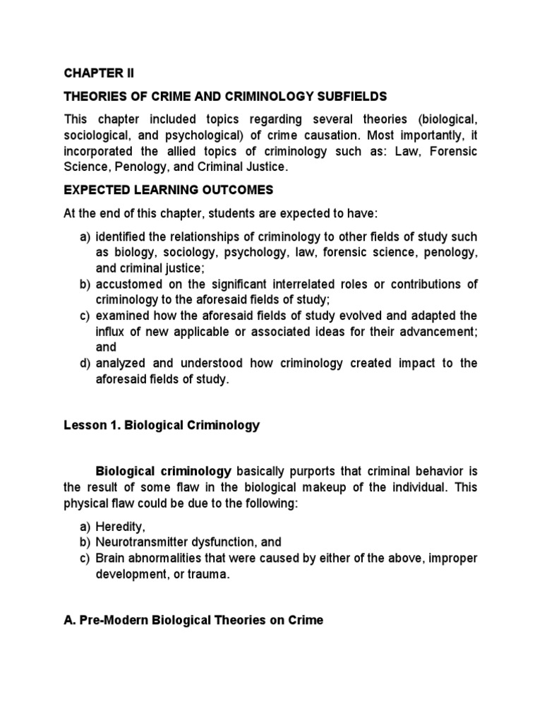 Theories of Crime and Criminology Subfields | PDF | Forensic Science ...