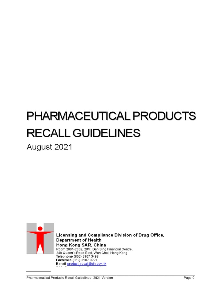 Pharmaceutical Products Recall Guidelines | PDF | Pharmacy | Retail