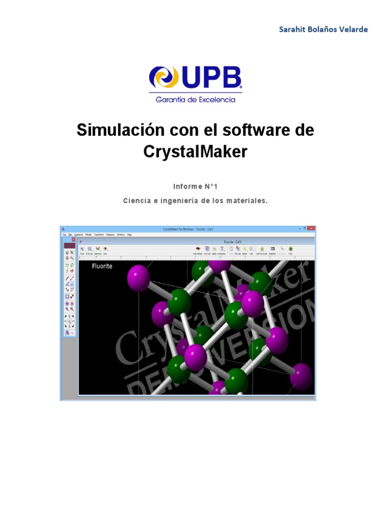Simulación Con El Software de CrystalMaker | PDF | Enlace químico ...
