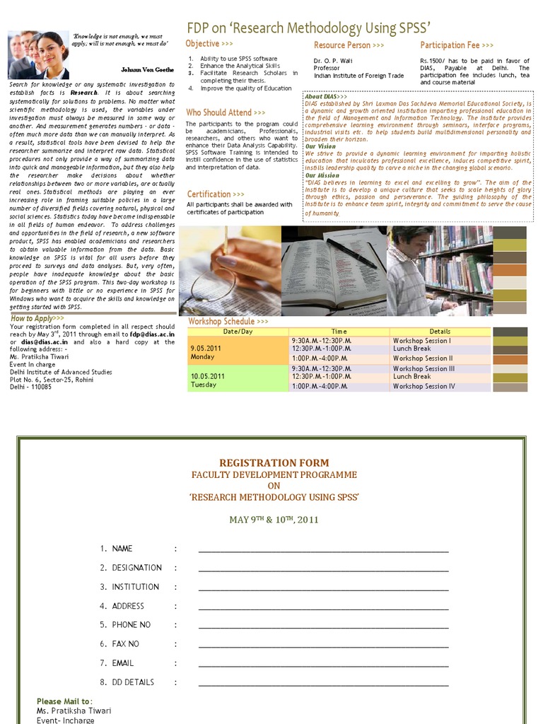 FDP Brochure01 | PDF | Spss | Statistics