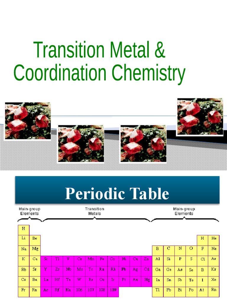 Transition Metal Electron Configurations | PDF | Coordination Complex ...