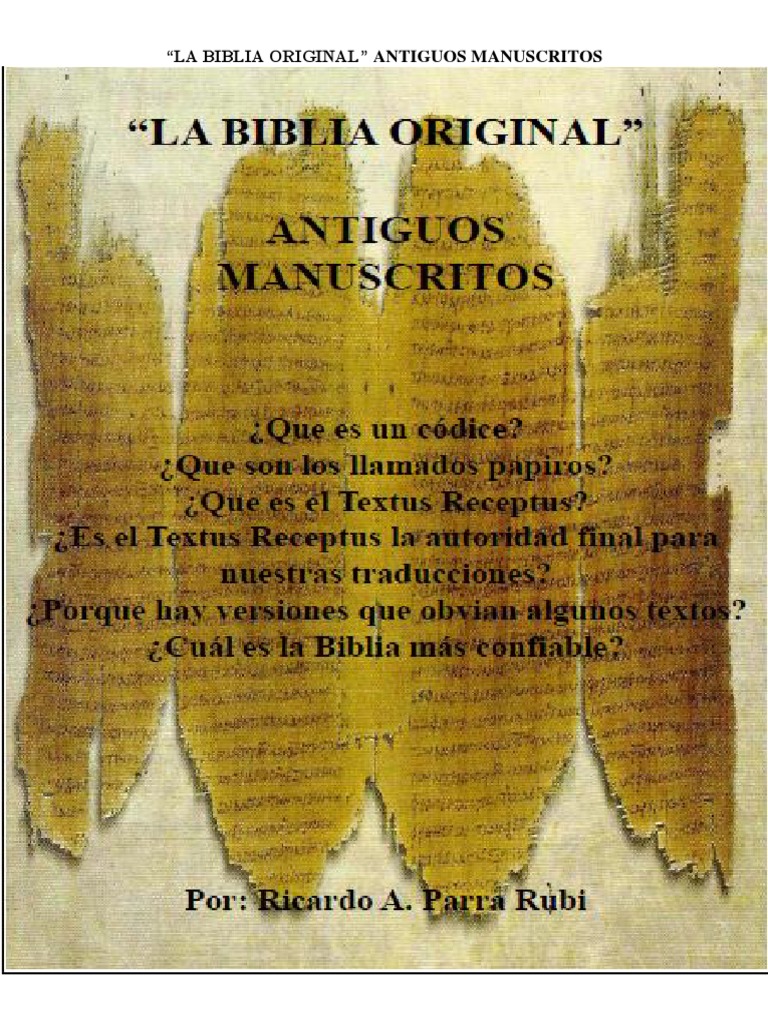 La Biblia Original Antiguos Manuscritos | PDF | Papiro | Biblia