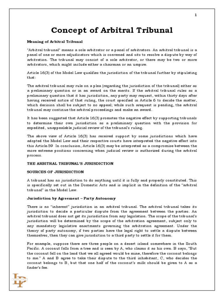 Arbitral Tribunal's Jurisdiction Defined | PDF | Arbitral Tribunal | Arbitration