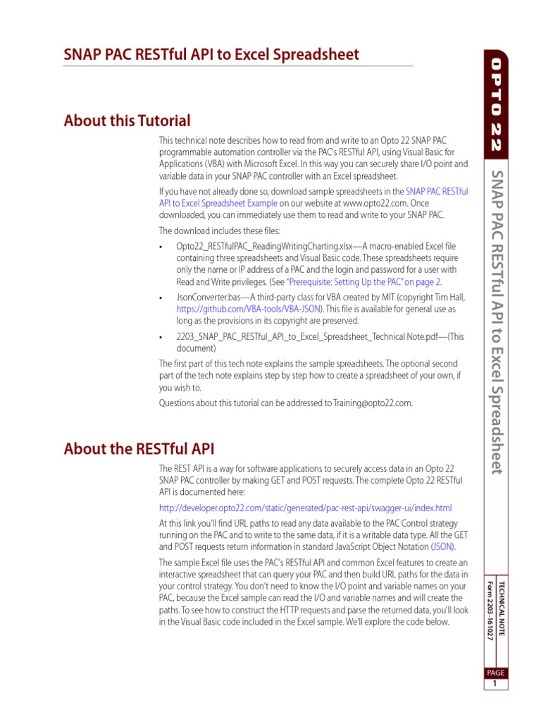 2203 - SNAP - PAC - RESTful - API - To - Excel - Spreadsheet ...