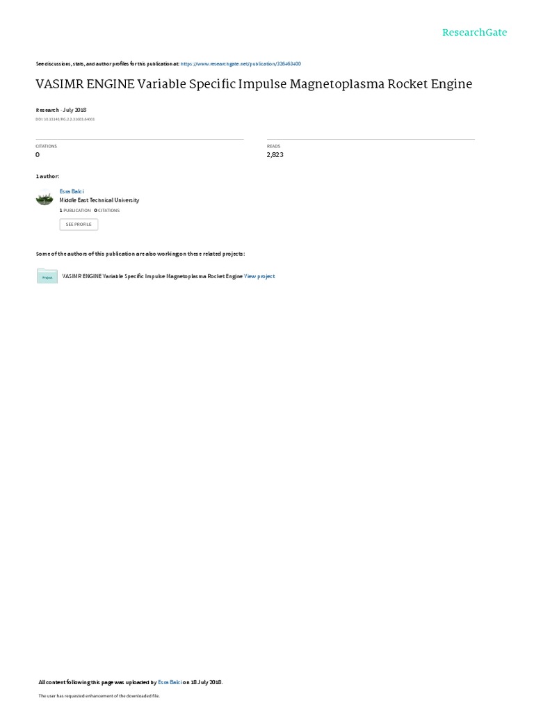 VASIMR ENGINE Variable Specific Impulse Magnetoplasma Rocket Engine ...