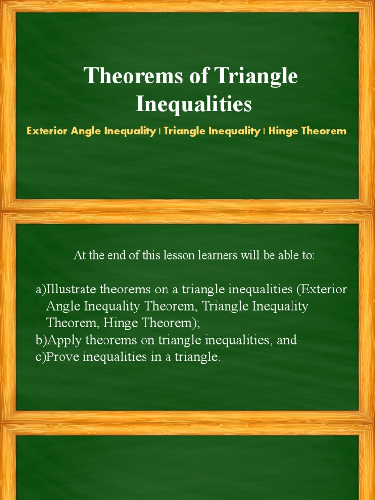 Triangle Inequalities Theorem | PDF | Triangle | Angle