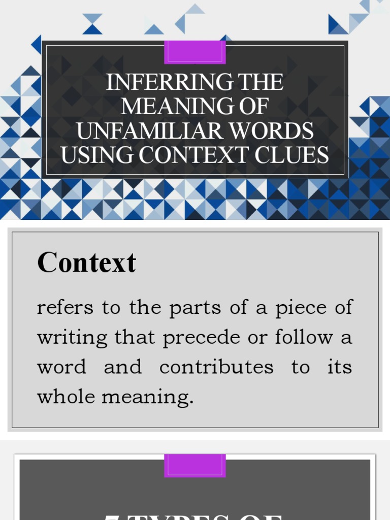 Context Clues for Word Meaning | PDF | Language Arts & Discipline