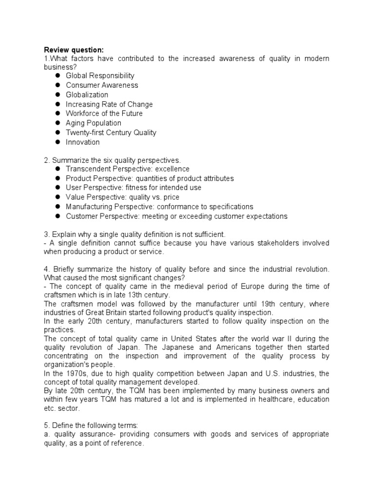 QMS Assignment 1 | PDF | Quality (Business) | Quality Management