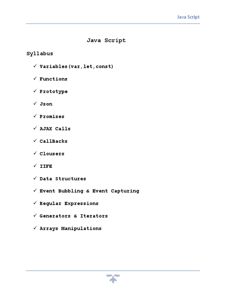 Java Script: Syllabus | PDF | Java Script | Json