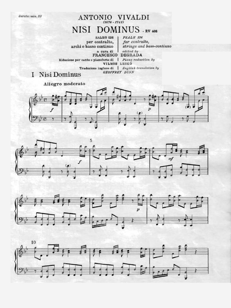 Nisi Dominus RV608 | PDF