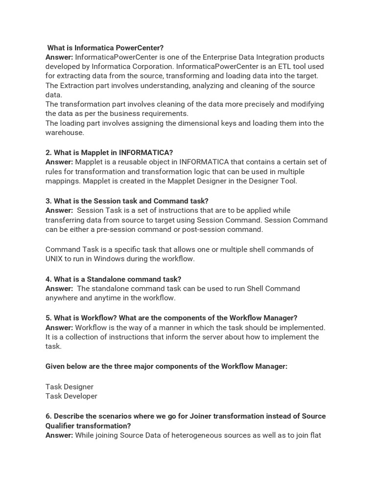 Informatica PowerCenter Guide | PDF | Databases | Relational Database