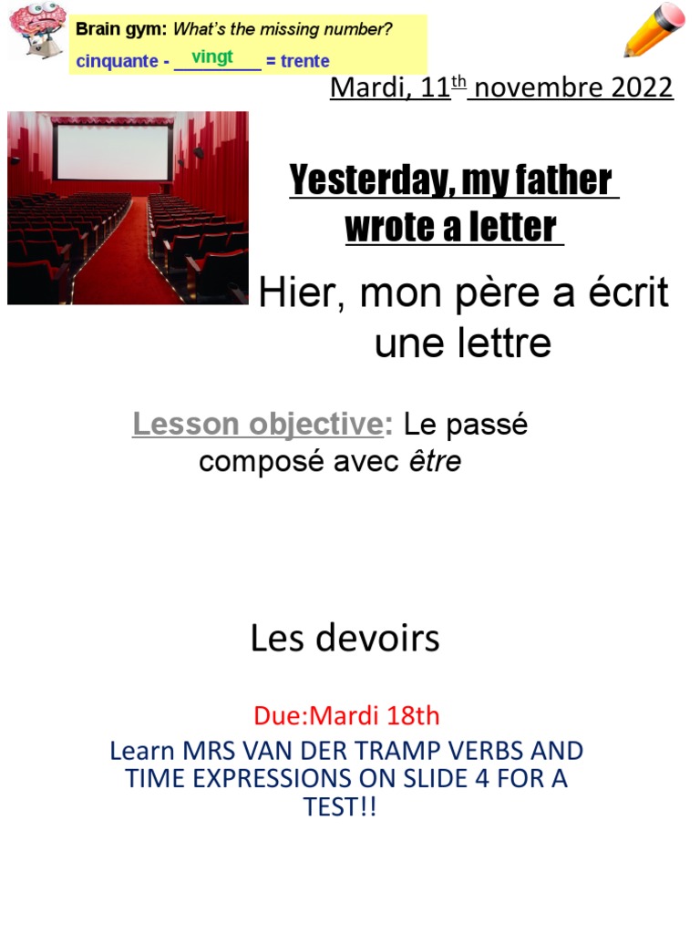 Le Passé Composé Avec Etre | PDF