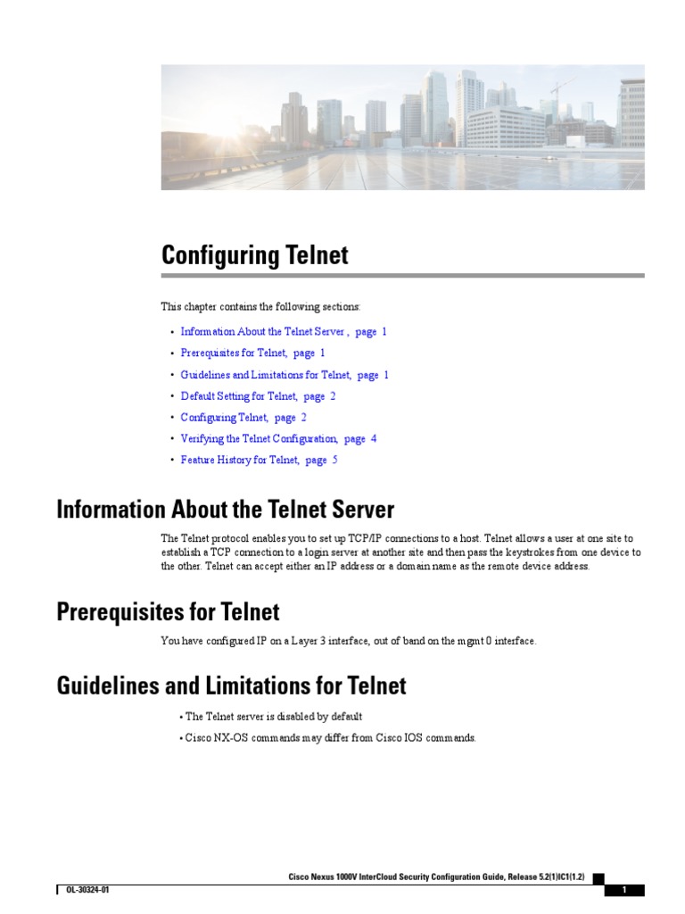 Configuring Telnet: Information About The Telnet Server | PDF ...