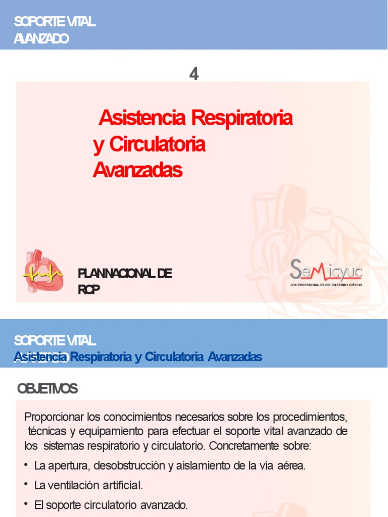 SVA - 04 Asistencia Respiratoria y Circulatoria Avanzadas | PDF | Reanimación cardiopulmonar ...
