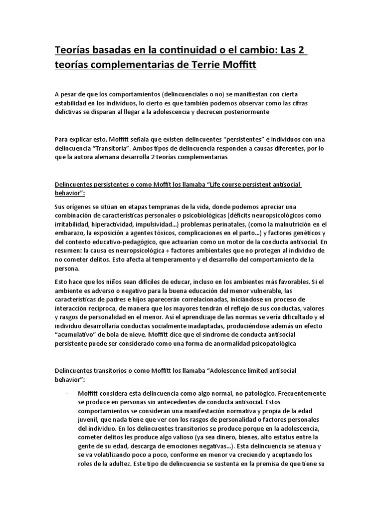 Teorías Basadas en La Continuidad o El Cambio Las 2 Teorías ...