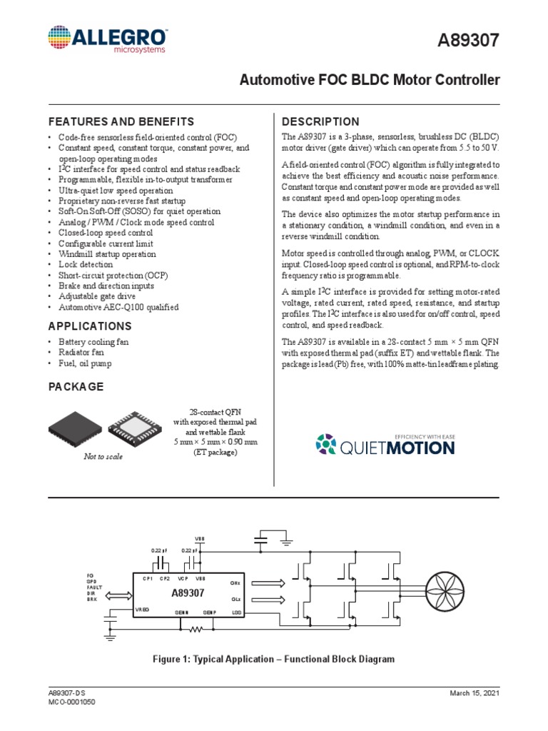 A89307 Datasheet | PDF | Electric Motor | Electrical Engineering