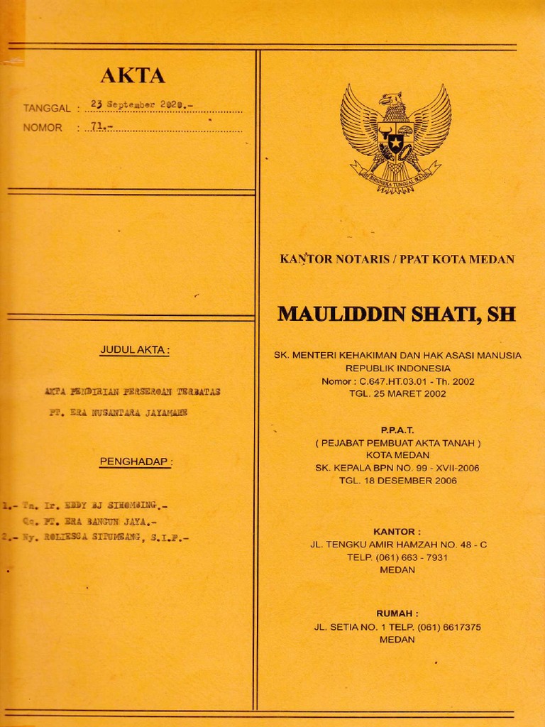 SK Pendirian Perusahaan di Indonesia | PDF
