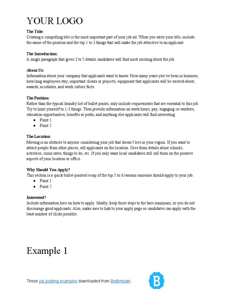 Job Posting Examples Download 20210701 | PDF | Nursing | Health Sciences