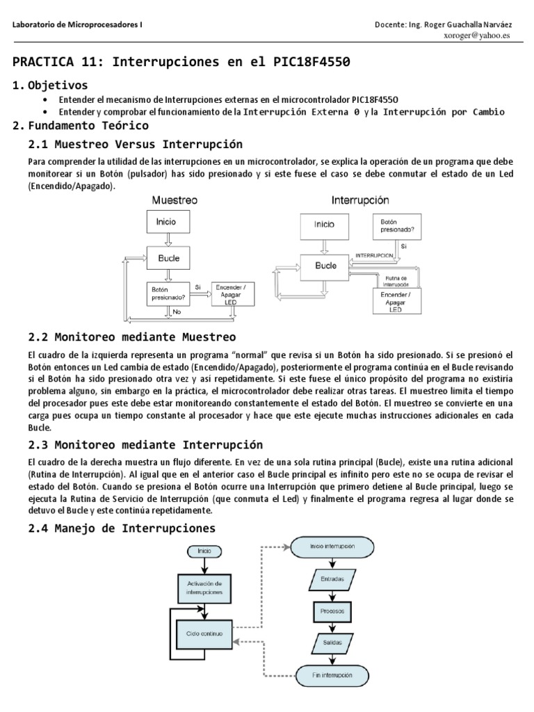 P11 Interrupciones PIC18F4550 PDF | PDF | Microcontrolador | Unidad Central de procesamiento