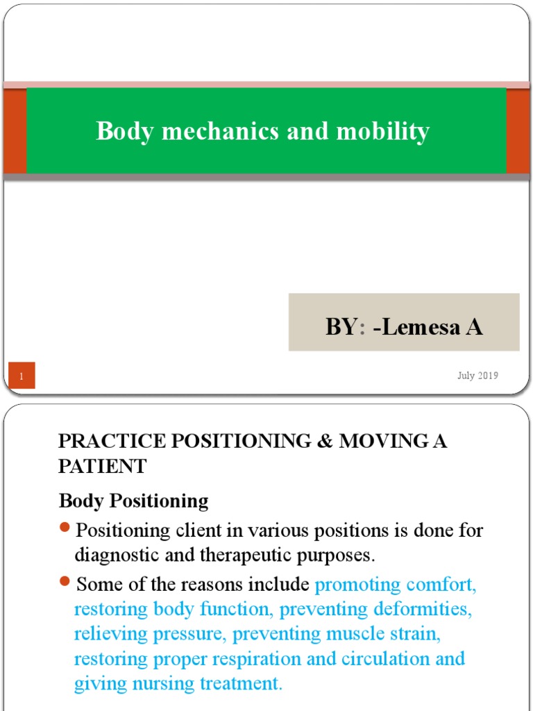 Body Mechanics and Mobility | Download Free PDF | Anatomical Terms Of ...