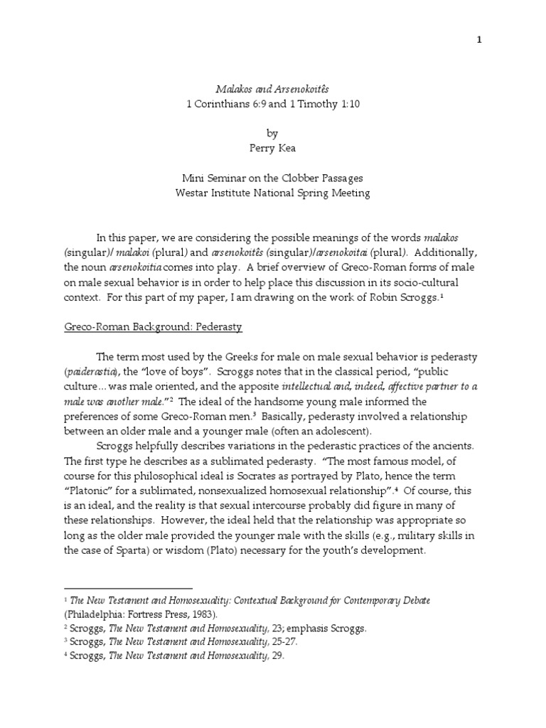 Malakoi Arsenokoitai 3.1 | PDF | Bible | Homosexuality