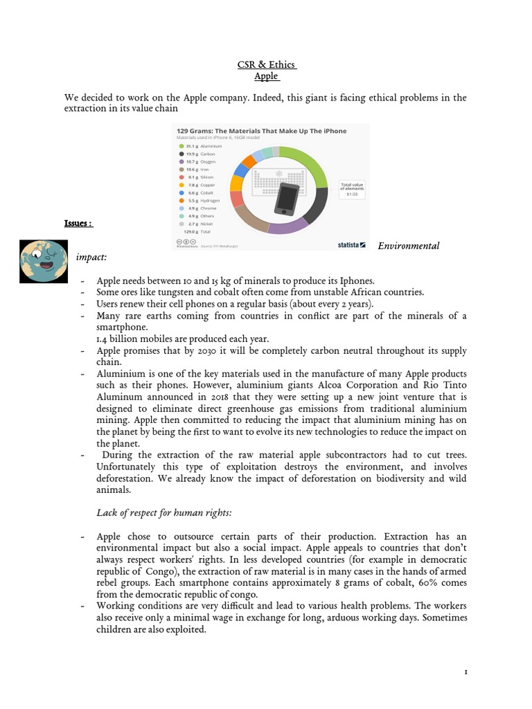 CSR & Ethics Apple: Environmental Impact | PDF | Mining | Apple Inc.