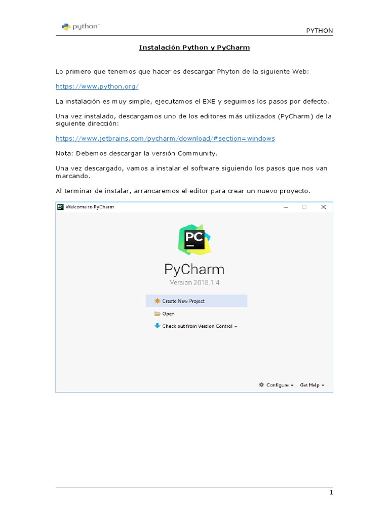 01 - Instalacion de Python y Pycharm | PDF