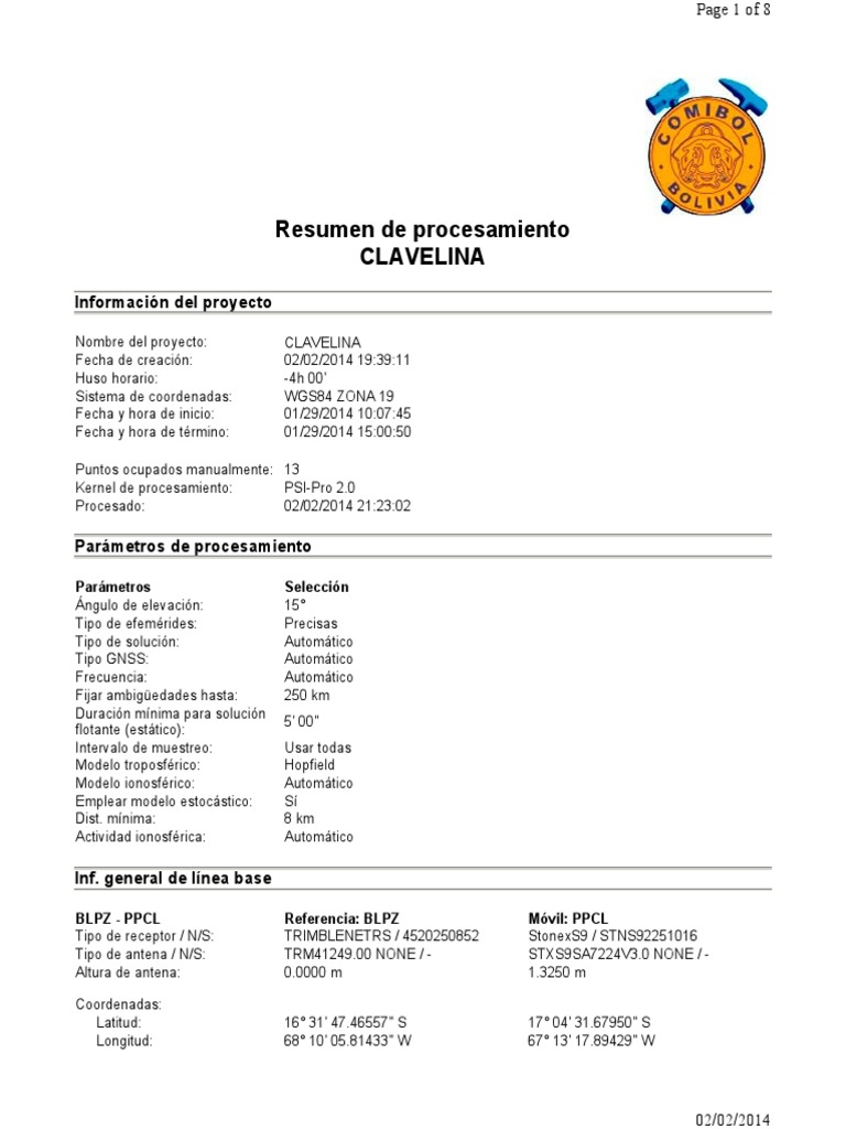Informe de Procesamiento GNSS | PDF | Sistema de Posicionamiento Global | Geofísica