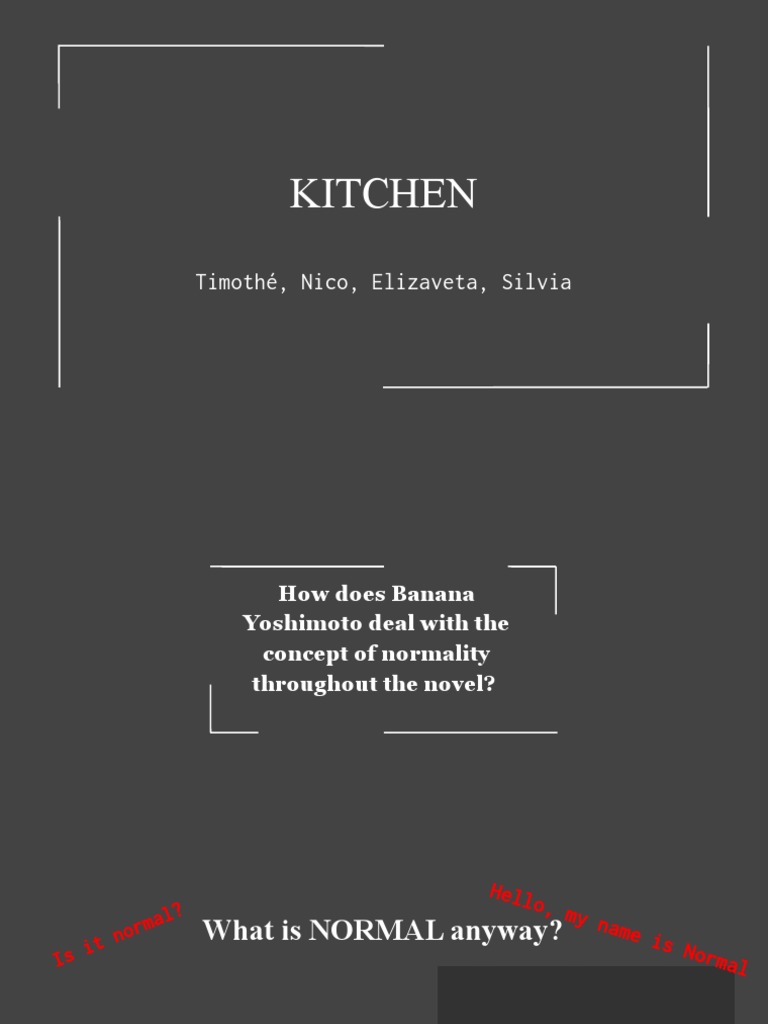 KITCHEN by Banana Yoshimoto | PDF | Family | Gender Studies