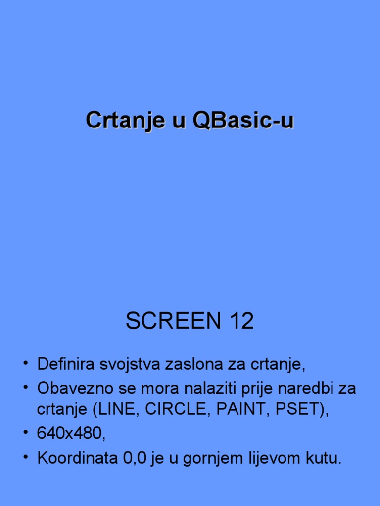 04 Crtanje U QBasicu (5.r) | PDF