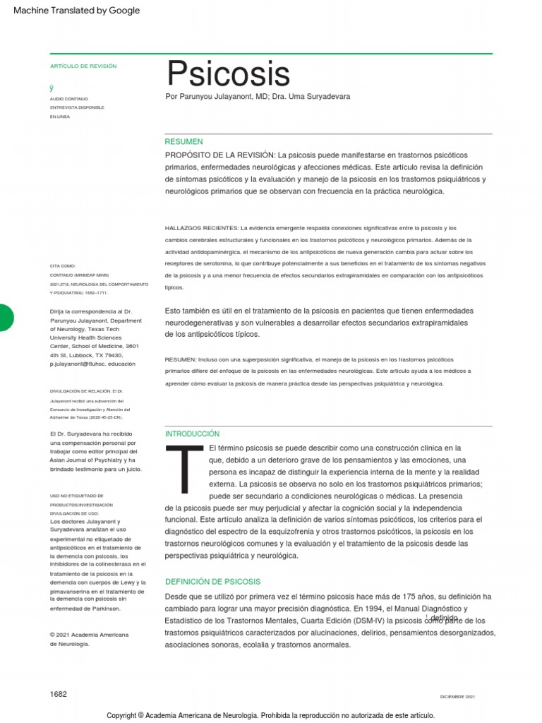 Psycosis | PDF | Psicosis | Esquizofrenia