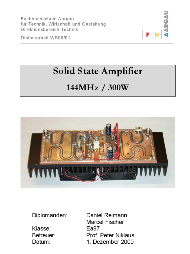 Solid State Amplifier: 144Mhz / 300W