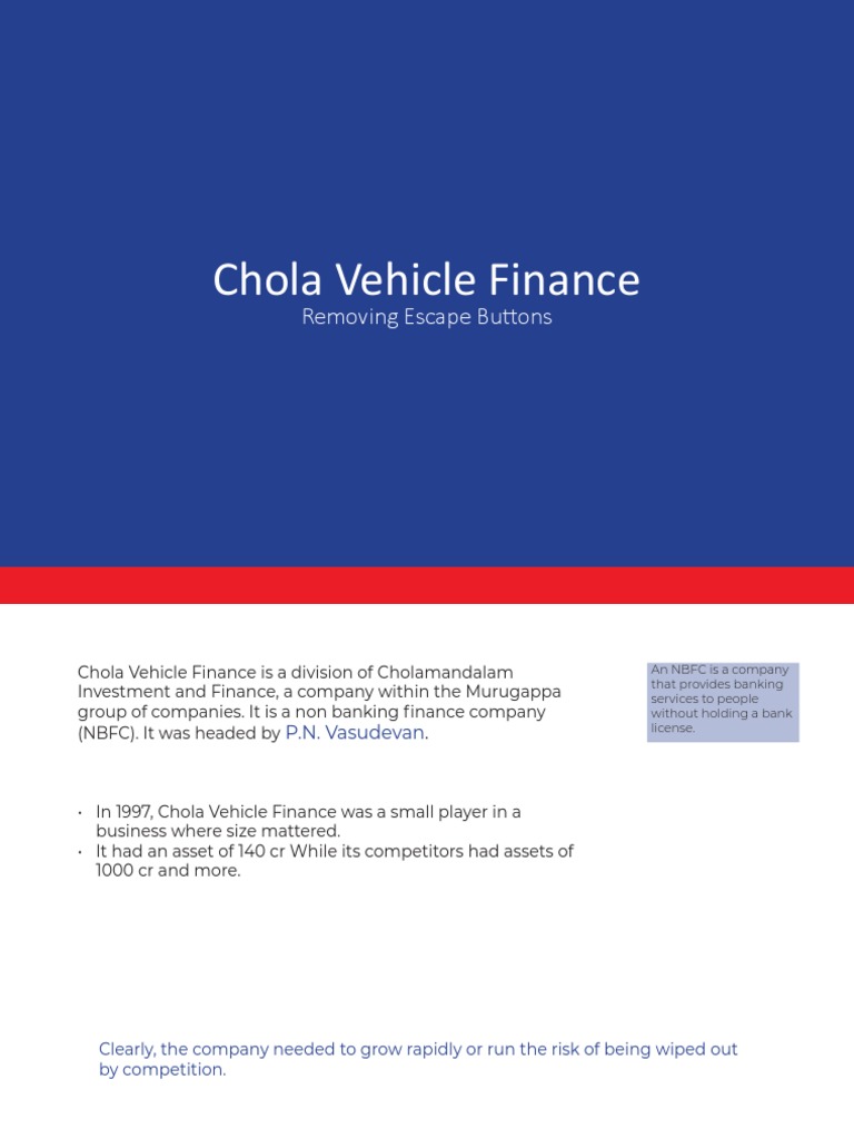 Chola Vehicle Finance | PDF | Non Bank Financial Institution | Loans